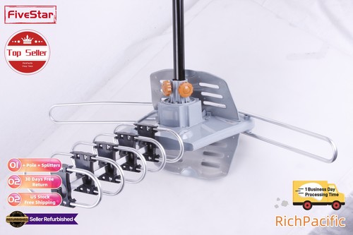 HDTV Digital Outdoor Amplified Antenna Splitter for 5 TV UHF VHF FM ...