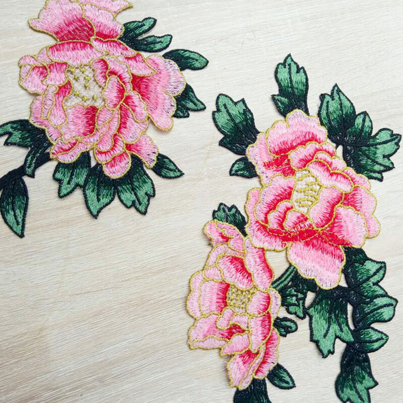 1 Pair Flower Embroidery Patches Sewing Appliques Stickers Handmade ...