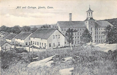 Yantic Connecticut Birds Eye View Mill and Cottage Postcard Copy | eBay