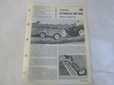 International 35 Parallel Bar Rake Hydraulic or Ground Drive Sales ...