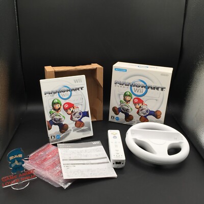 Nintendo Wii Mario Kart Handle Remote Controller Motion Plus White Box ...