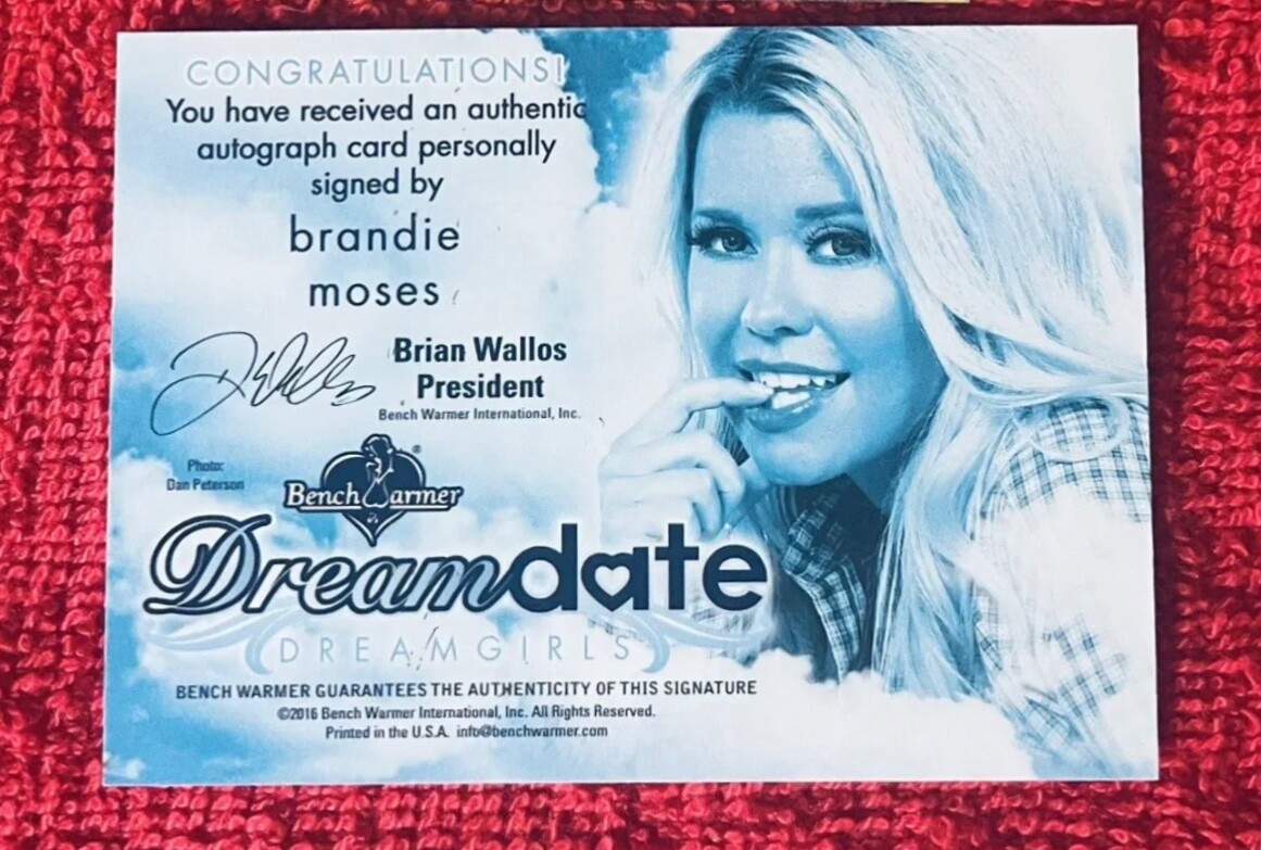 Brandie Moses 2016 Dreamdate Dreamgirls Autograph Benchwarmer Card ...