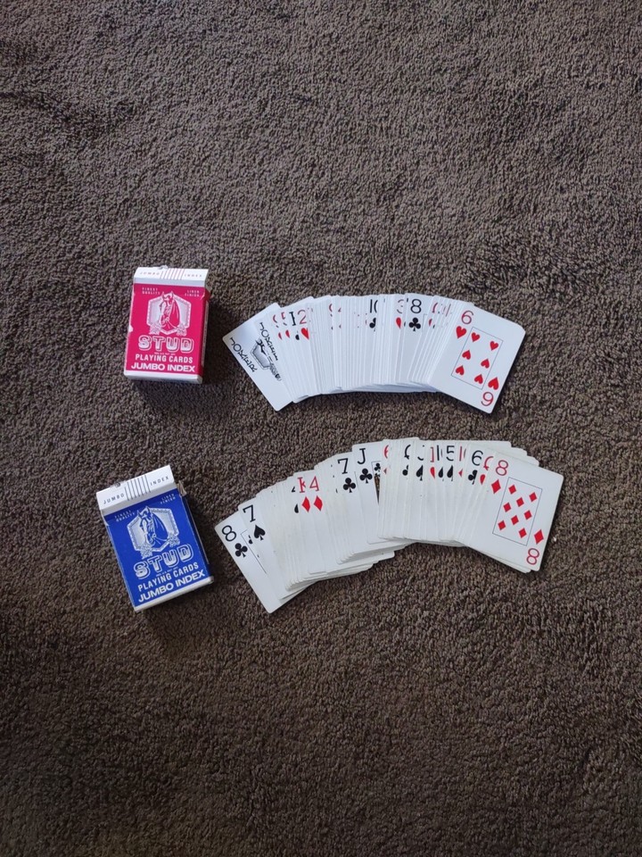 Early 1980s Walgreens Stud Jumbo Index Playing Cards, Red/Blue Box ...