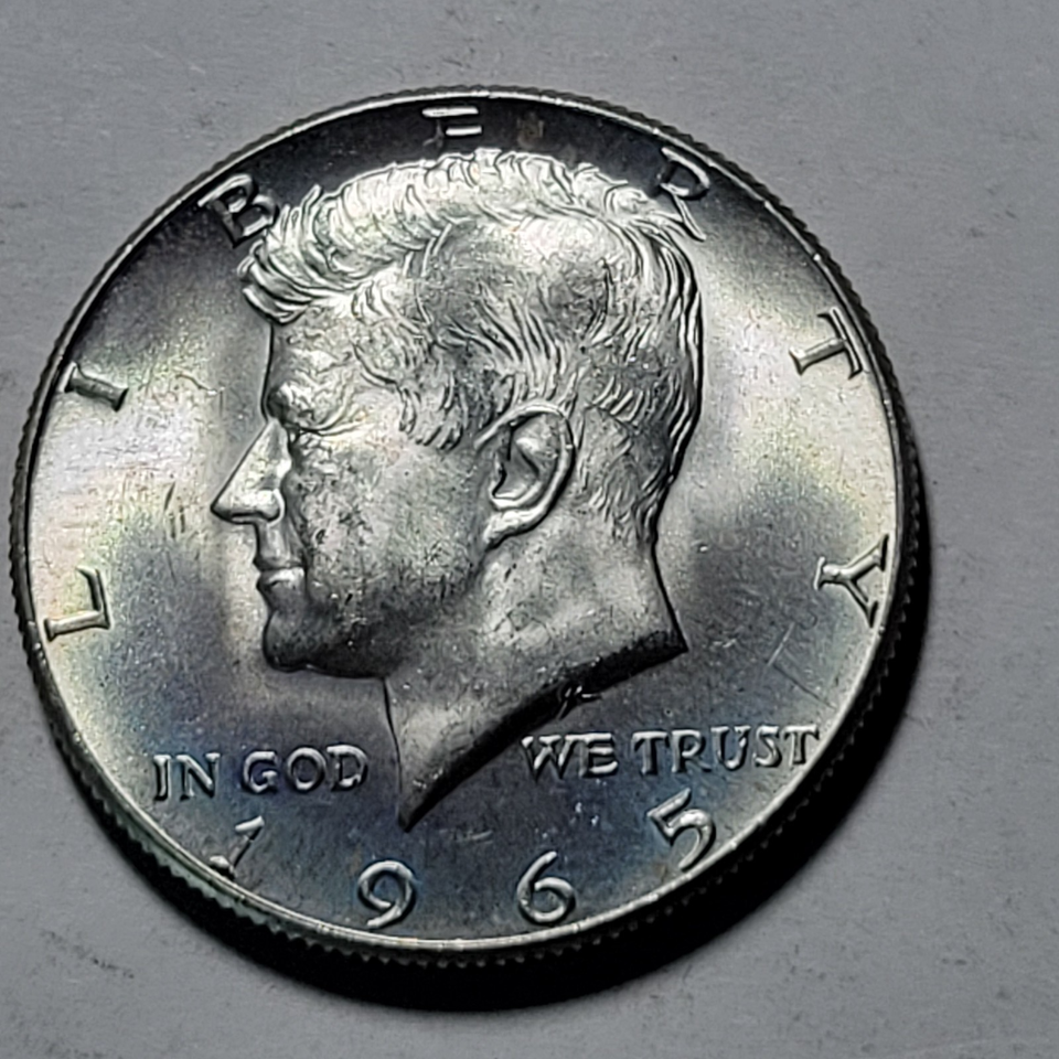 1964 & 1965 JFK Kennedy 50c Half Dollar 90%+40% Silver 2-Coin Set ~Hi ...