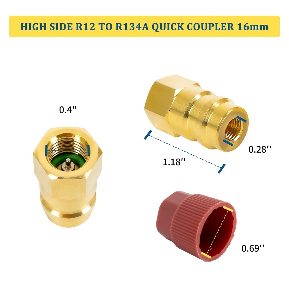 Fourtry R12 to R134a Conversion Fitting Adapter Kit - R12 to R134a ...