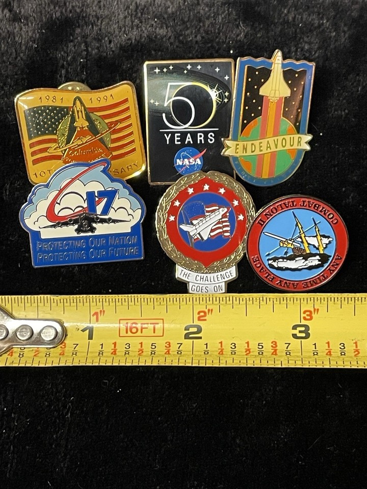 NASA Columbia Challenger Endeavour Space Shuttle Vintage lapel pin Lot ...
