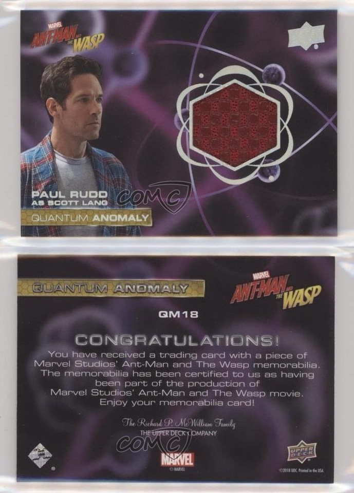 2018 Marvel Ant-Man & The Wasp Quantum Anomaly Relics Scott Lang Paul ...