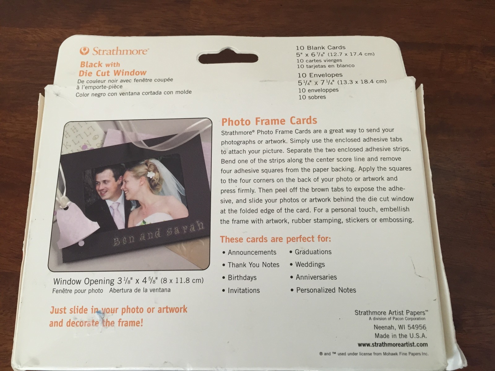 Strathmore Photo Frame Cards 10-Pack Black To Create Your Own Cards New ...