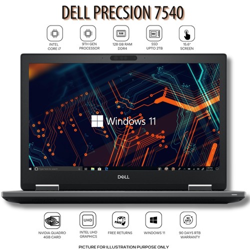 DELL PRECISION 7540 Laptop Core i7 9th Gen 128GB RAM 2TB SSD 4GB ...