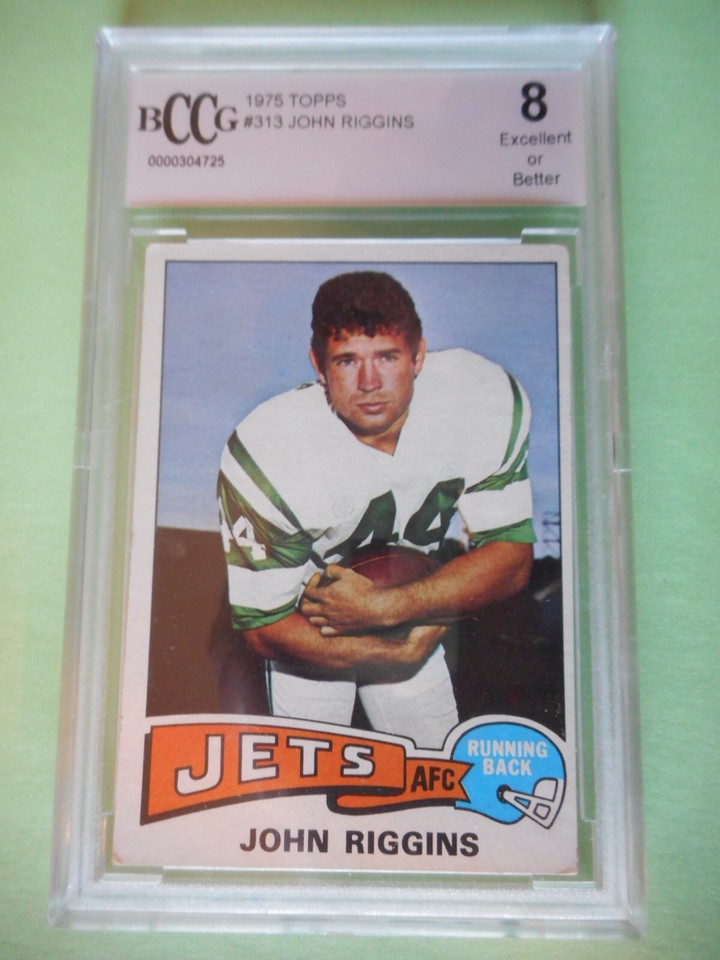 John Riggins 1975 TOPPS #44 NY JETS RB Card #313 HOFER PSA GRADED 8 EX ...