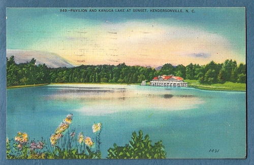 554 1939 Postcard Pavilion At Kanuga Lake Hendersonville NC North ...