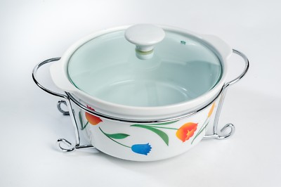 Mayfair and Jackson 1.5 L Casserole Dish with Glass Lid Elegant Rack | eBay