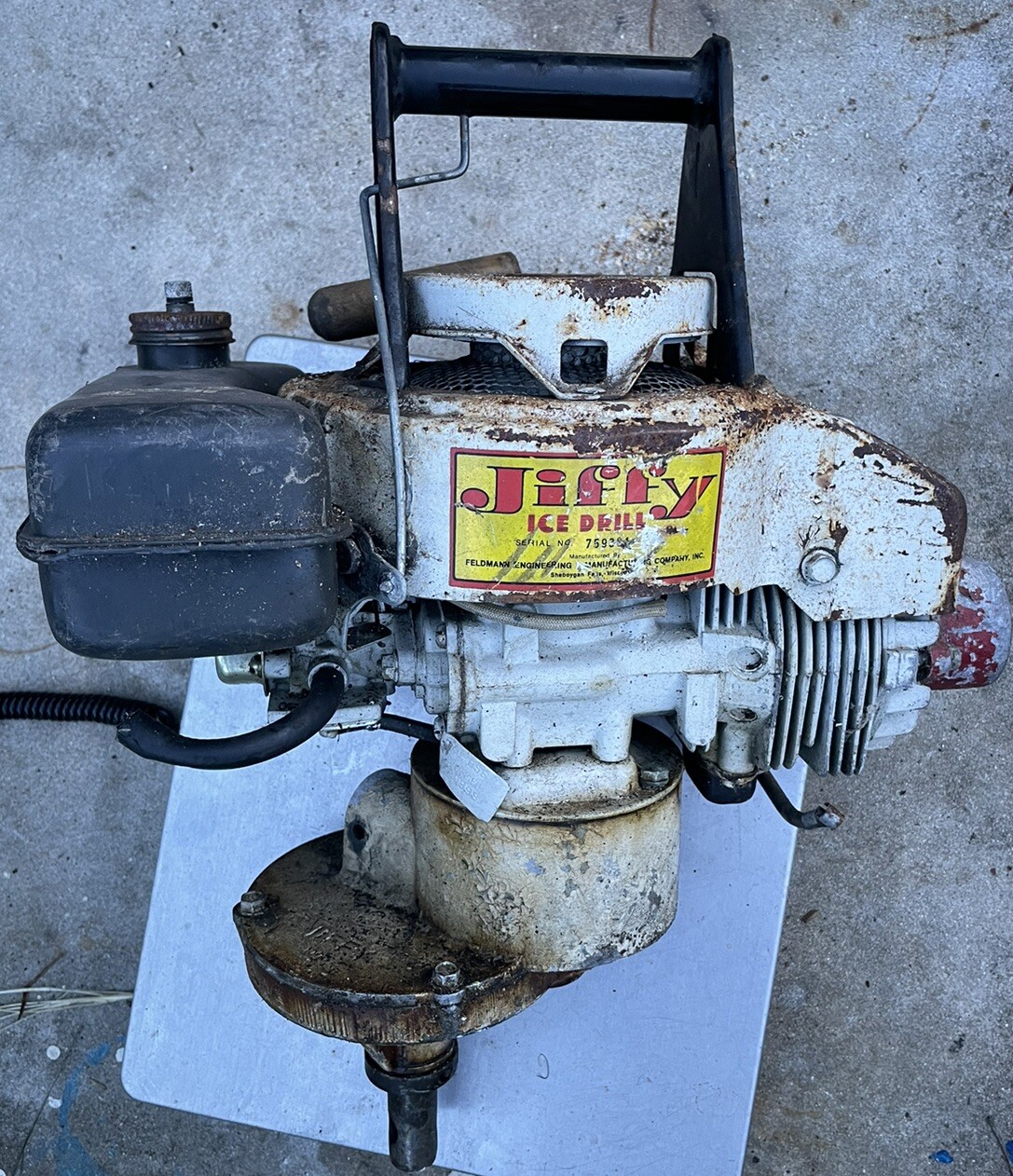 Vintage Jiffy Gas Ice Auger Engine With Amazing Patina Not Frozen No ...