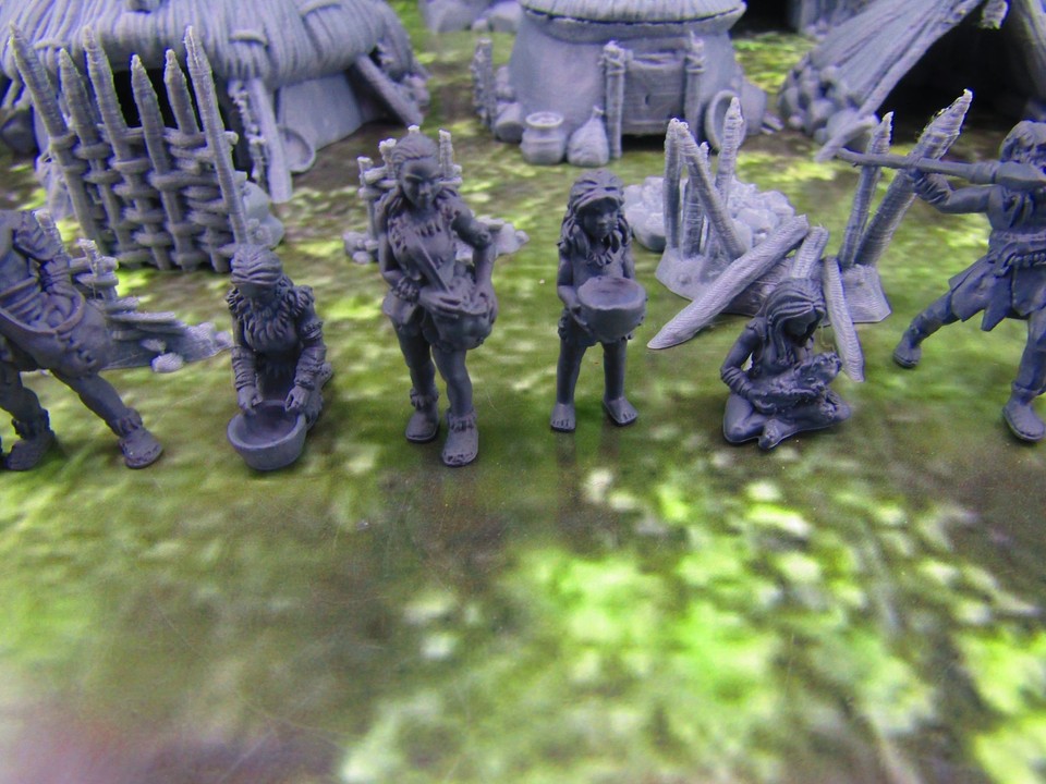 Prehistoric Caveman Tribal Village Rampart Set Mini Miniature Model ...