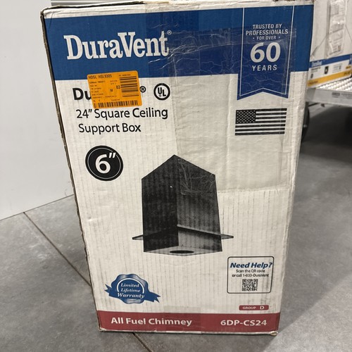 DuraVent 6DP-Cs24 6" Galvanized Square Steel Ceiling Support Box - Free ...