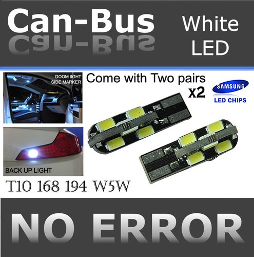 4 pc T10 Samsung 12 LED Chip Canbus White No Error Plugin Map Light ...