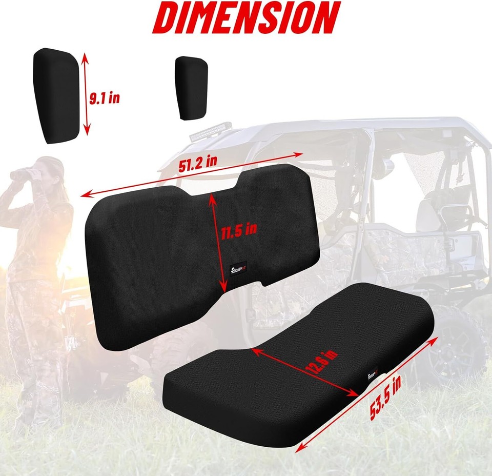 UTV Seat Cover Dustproof W/Headrest Cover for Honda Pioneer 1000 1000-5 ...