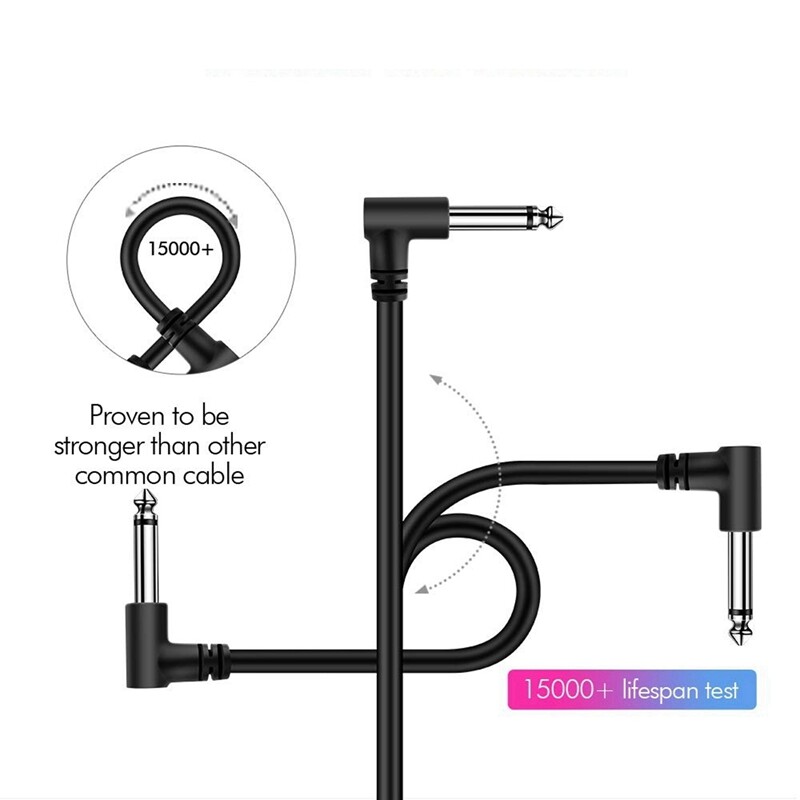 60PCS 6 Inch Guitar Patch Cables, Black Guitar Pedal Cable Cable Cord ...