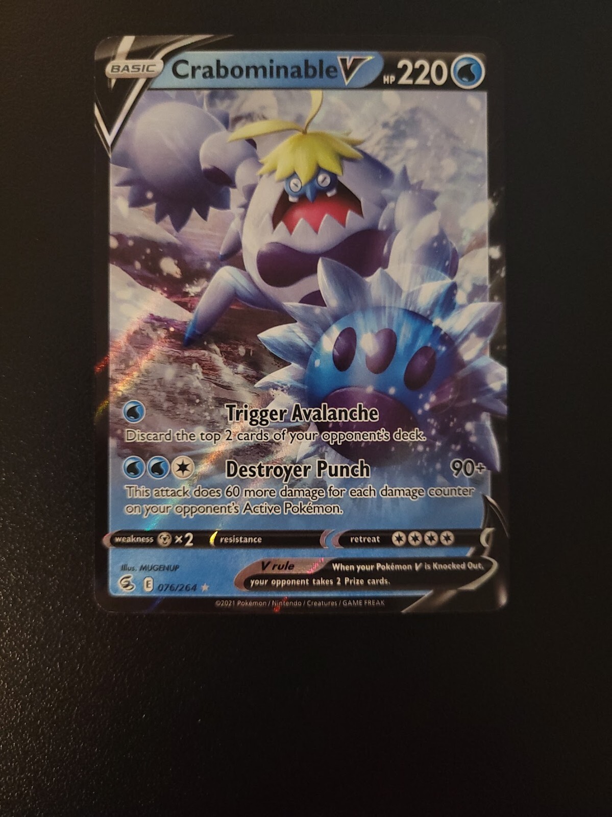 Pokémon TCG Crabominable V Fusion Strike 076/264 Holo Ultra Rare | eBay