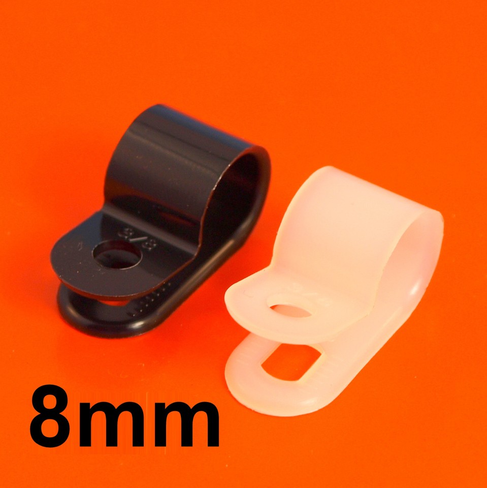 High Quality Black & White Nylon Plastic P Clips - Fasteners for Cable ...