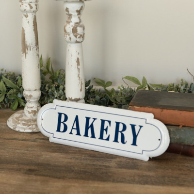 Primitive Vtg Style Rustic Country Bakery Store Enamel Tin Road Sign | eBay