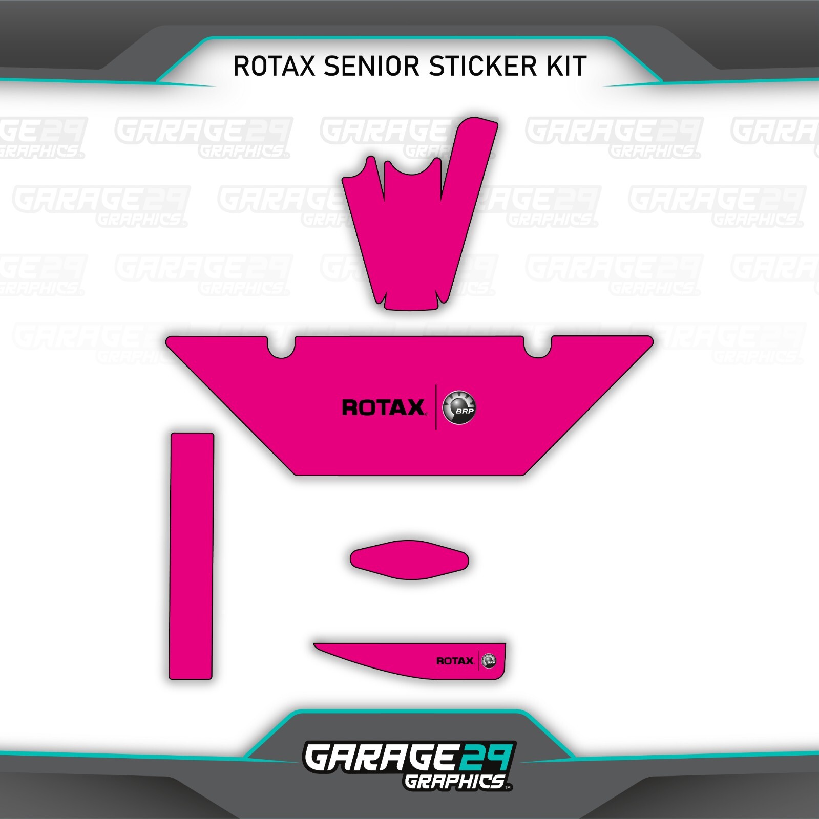 ROTAX SENIOR ENGINE STICKER KIT - FLURO PINK | eBay