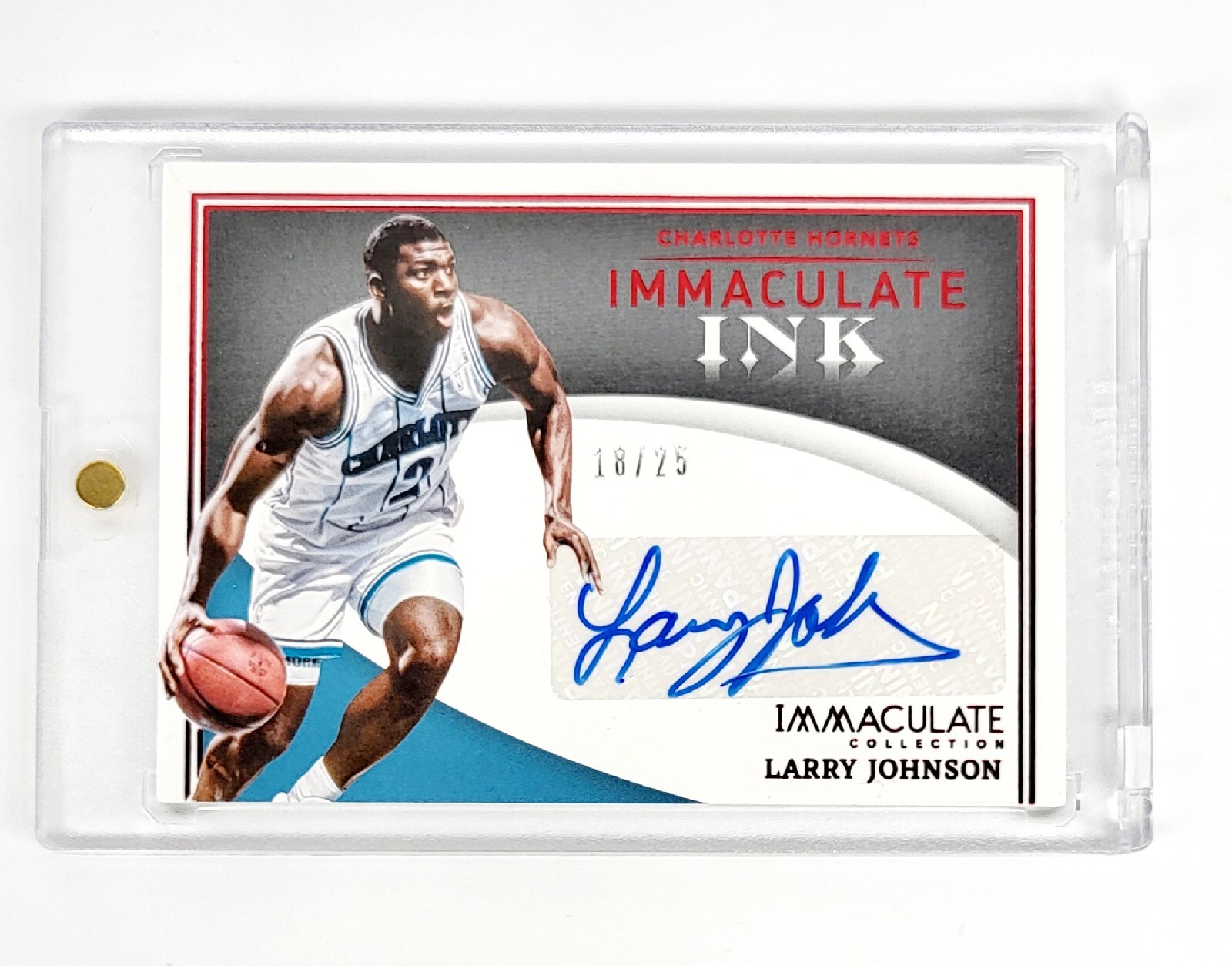 RED FOIL #/25 AUTO 2021-22 Immaculate INK LARRY JOHNSON Autograph ...