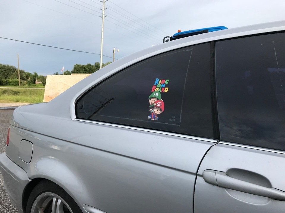 Super Mario Kids On Board Bumper Sticker Decal Sticker Super Mario and ...