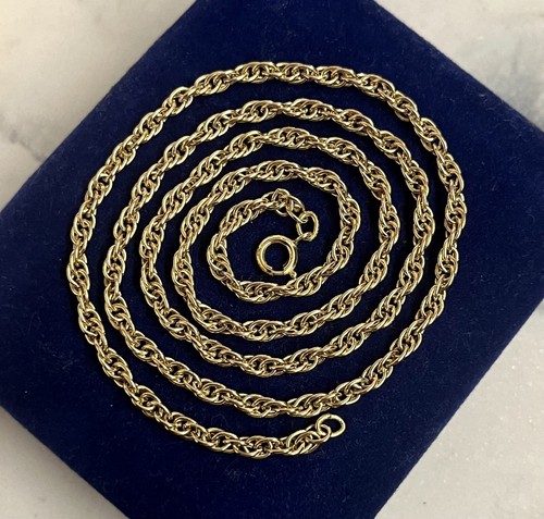 Elegant Bold 12K Gold Filled 15g Rope Chain Necklace 3.6mm 24” Gf Vtg ...