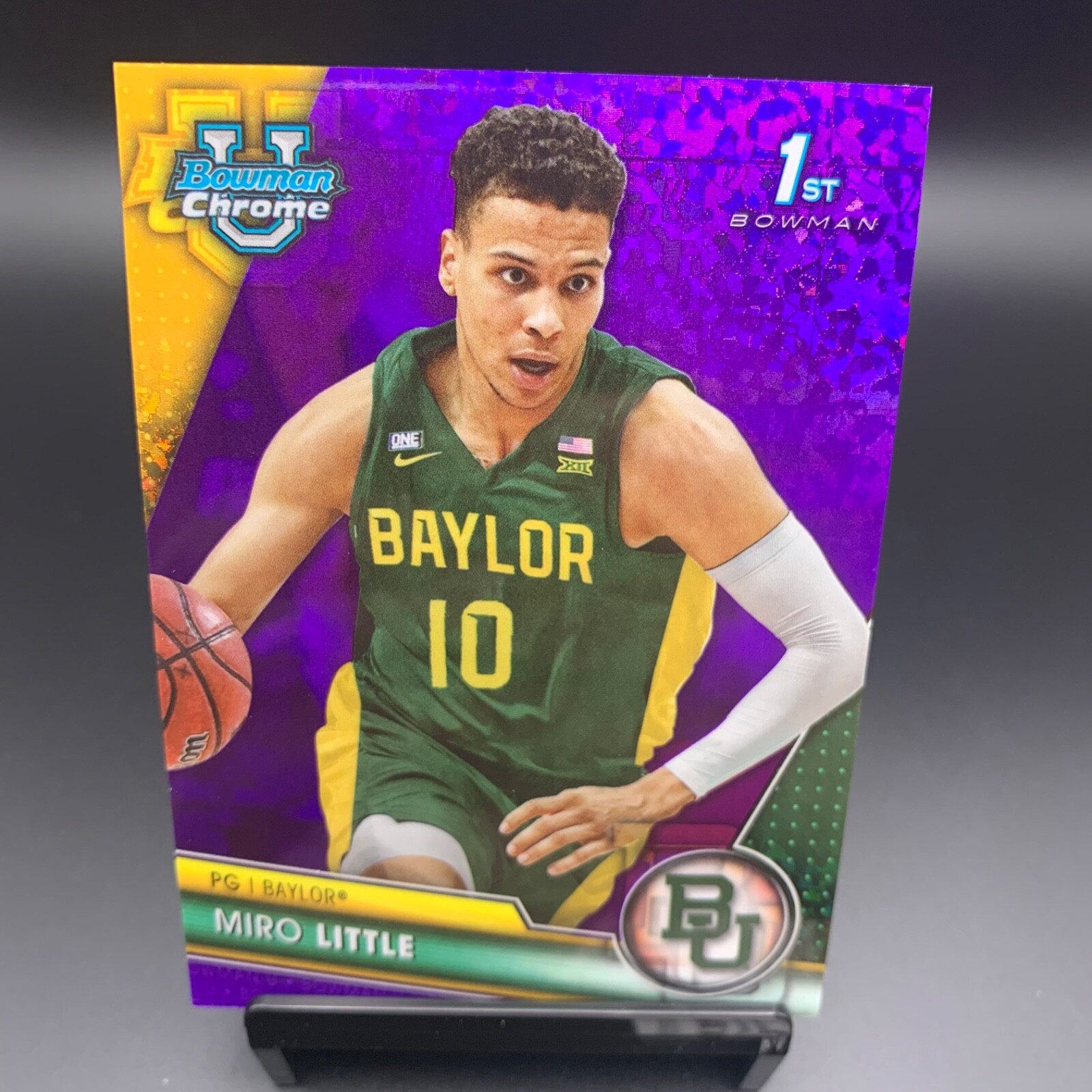 2023-24 Bowman Chrome U #12 Miro Little Purple Diamond /399 Baylor ...
