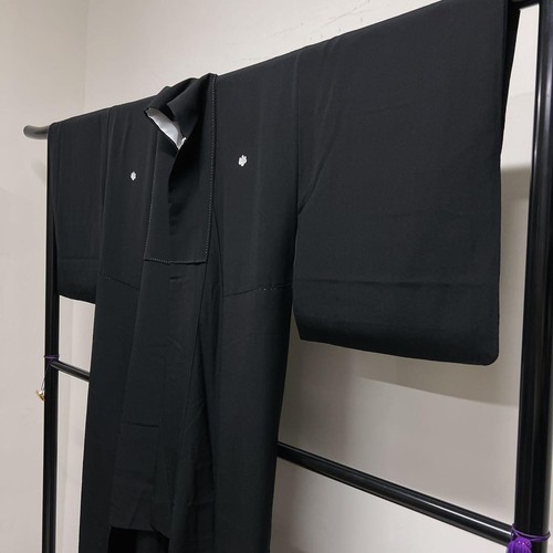 Mourning clothes five crest Japanese Kimono 051t | eBay