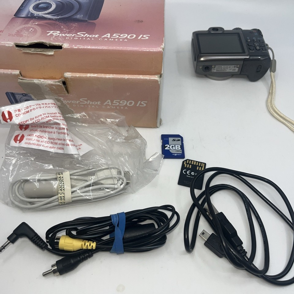 Canon PowerShot A590 IS Digital Camera, Original Box, Manuals | eBay