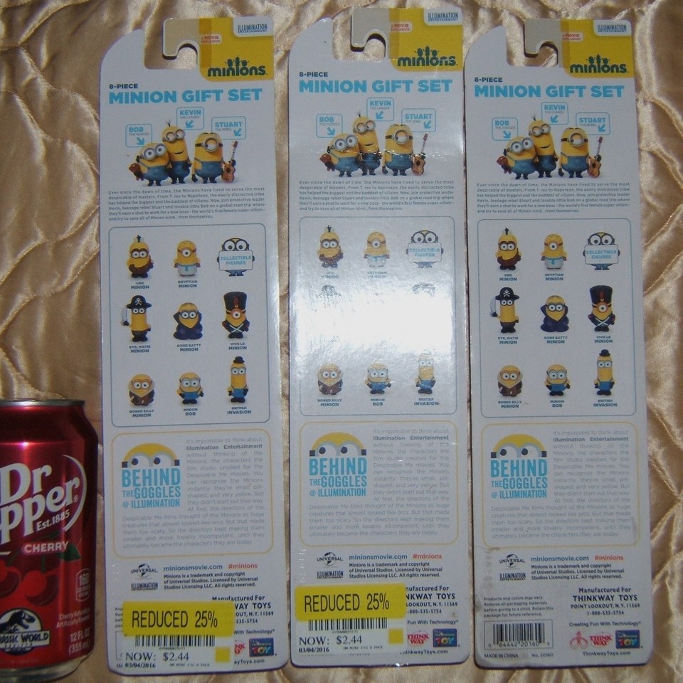 MINIONS Movie 8 Piece Giftset Walmart Exclusive *24 Total Pkg. Tinted ...