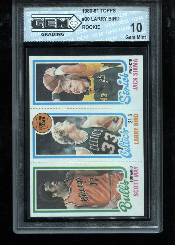 Larry Bird Rookie 1980-81 Topps #30 RC HOF NBA Boston Celtics GEM MINT ...