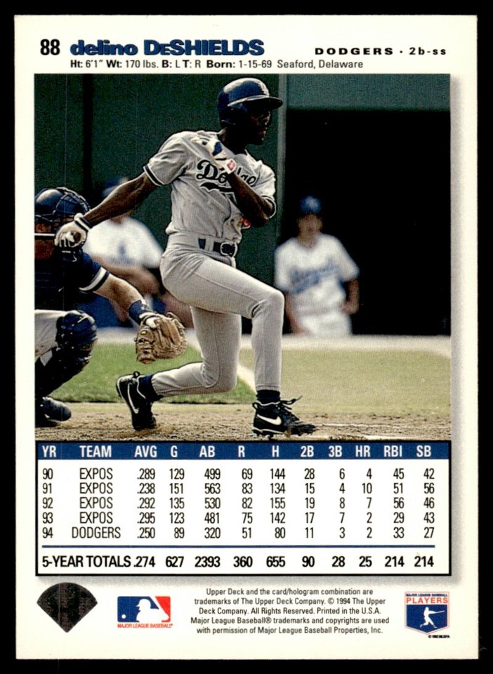 1995 Collector's Choice SE #88 Delino DeShields Los Angeles Dodgers | eBay