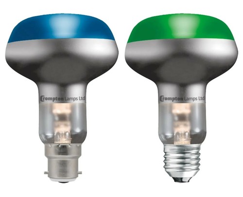 Crompton Reflector 60W Watt Bulbs R80 Diffused Dimmable Yellow Blue ...