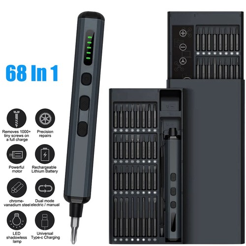 68 In 1 Cordless Electric Screwdriver Kit Mini Power Precision ...