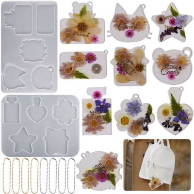 Geometric Pendant Silicone Molds - World Map Charms Mold Resin Making ...