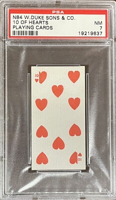 10 OF HEARTS N84 W.Duke Sons & Co PLAYING CARDS PSA 7 NM | eBay