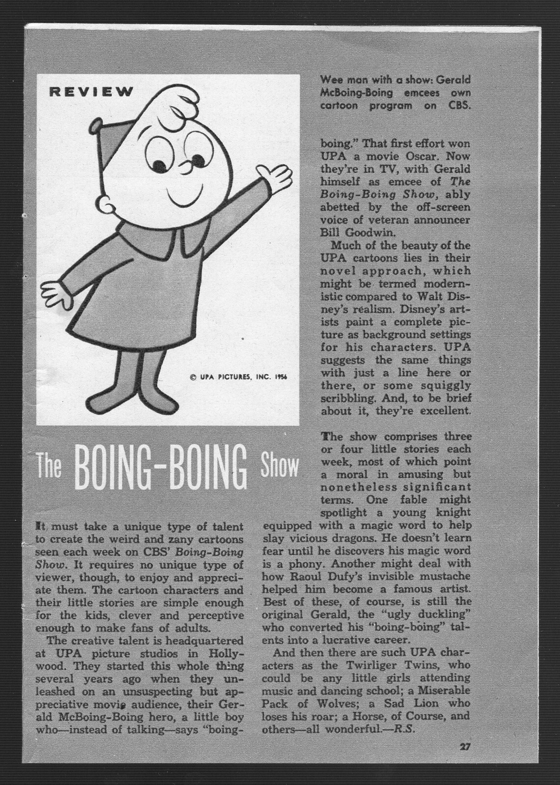 1957 TV REVIEW AD ~ THE BOING BOING SHOW STORY by DR SEUSS Gerald | eBay