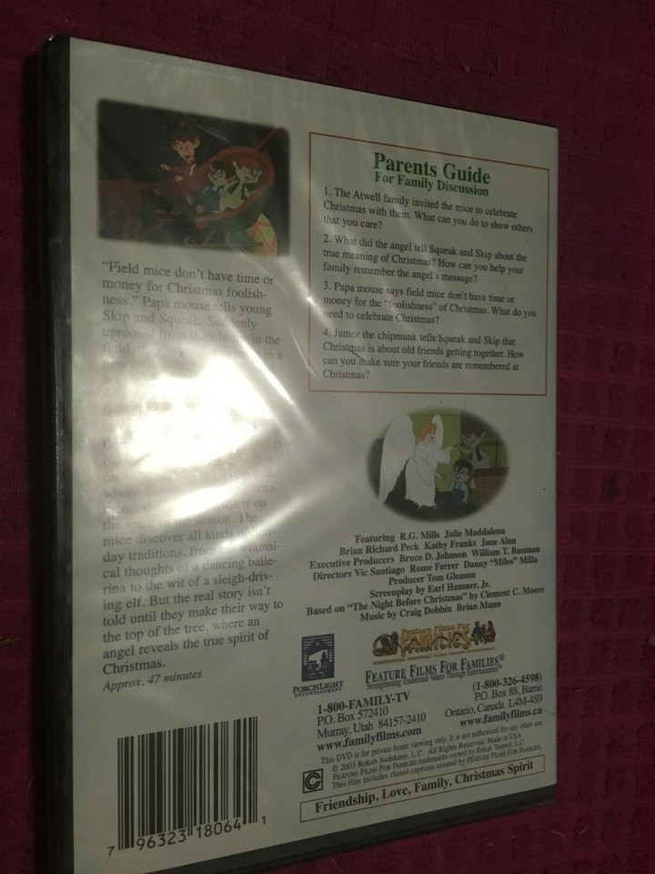 THE NIGHT BEFORE CHRISTMAS: A Mouse Tale DVD - FEATURE FILMS FOR ...