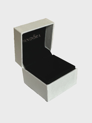 Pandora Empty Charm / Ring Box Gift Box white cube shape 2" box no ...