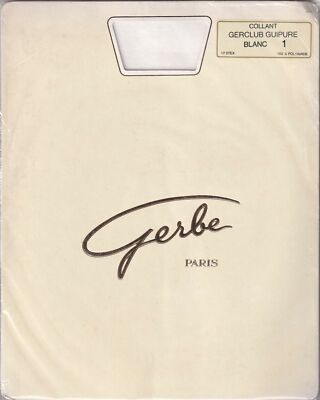 Collant GERBE GUIPURE 15 deniers coloris Blanc. Taille 1 - 8½. Tights ...