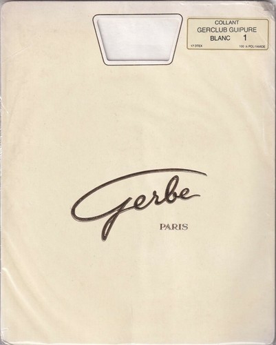 Collant GERBE GUIPURE 15 deniers coloris Blanc. Taille 1 - 8½. Tights ...