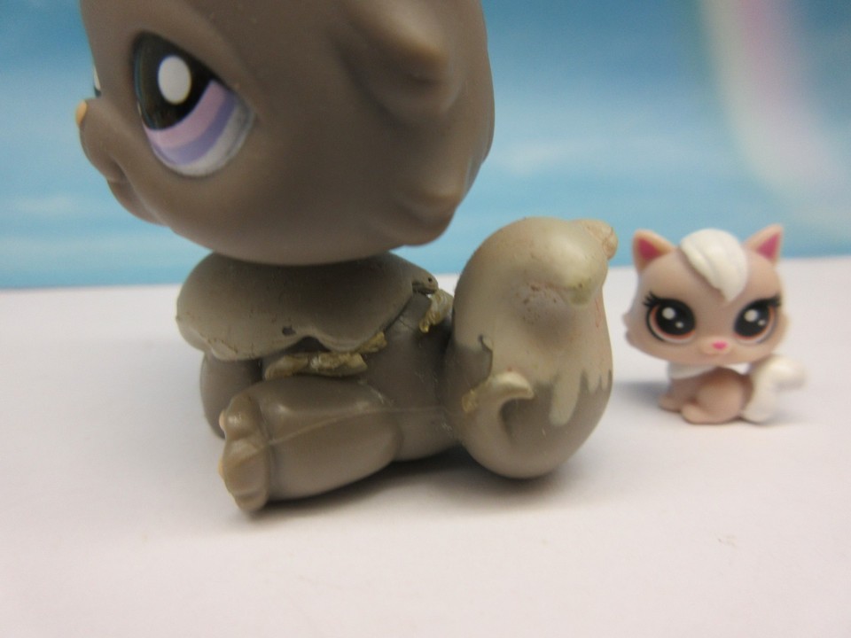 LITTLEST PET SHOP #973 GRAY PERSIAN CAT SUSHI TABLE CHOP STICKS TEENSIE ...