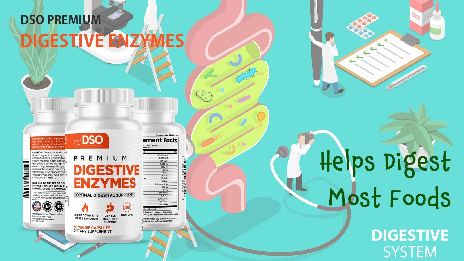 DSO Vitamins Premium Digestive Enzymes 60 capsules NEW | eBay