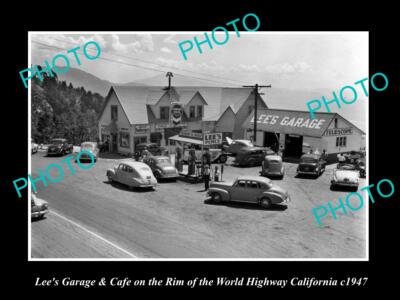 OLD LARGE HISTORIC PHOTO OF LEE GARAGE RIM OF THE WORLD HIGHWAY ...
