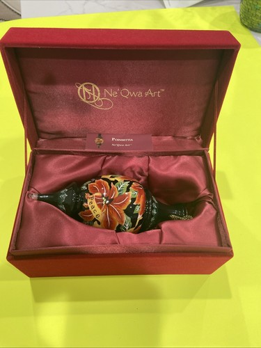 Ne'Qwa Art “ Poinsettia “ Hand Painted Signed Betty Padden Ornament ...