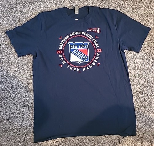 NY New York Rangers Tee Shirt Adult L Blue 2022 Eastern Conference ...