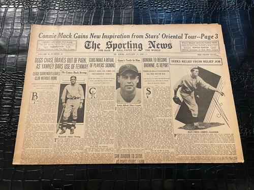 JANUARY 17 1935 THE SPORTING NEWS- Baseball Newspaper - Roy Fred Snipe ...